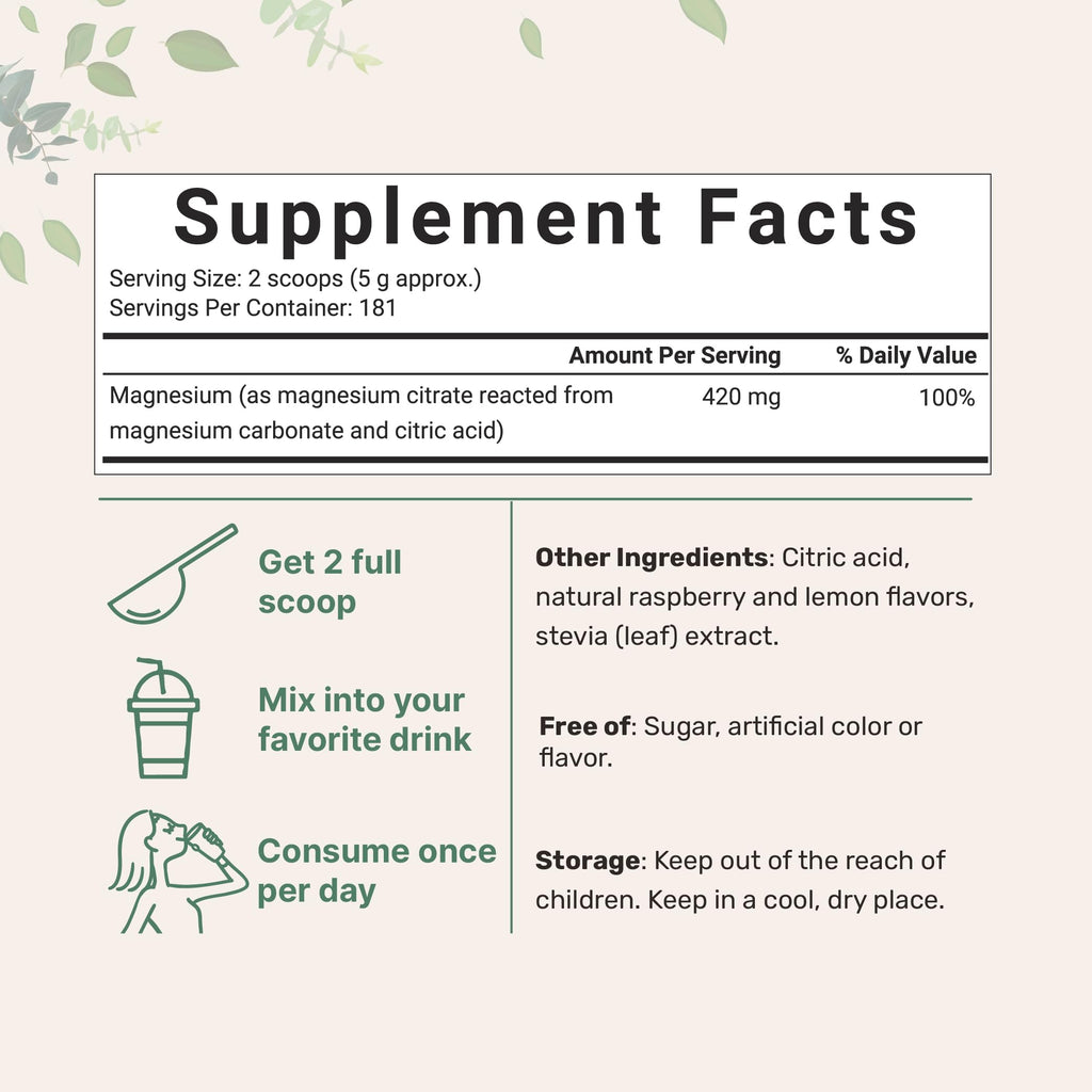 Magnesium powder for stress relief