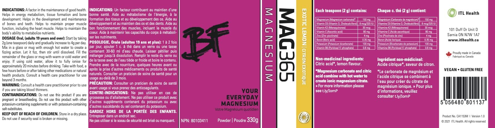 magnesium powder to support overall health