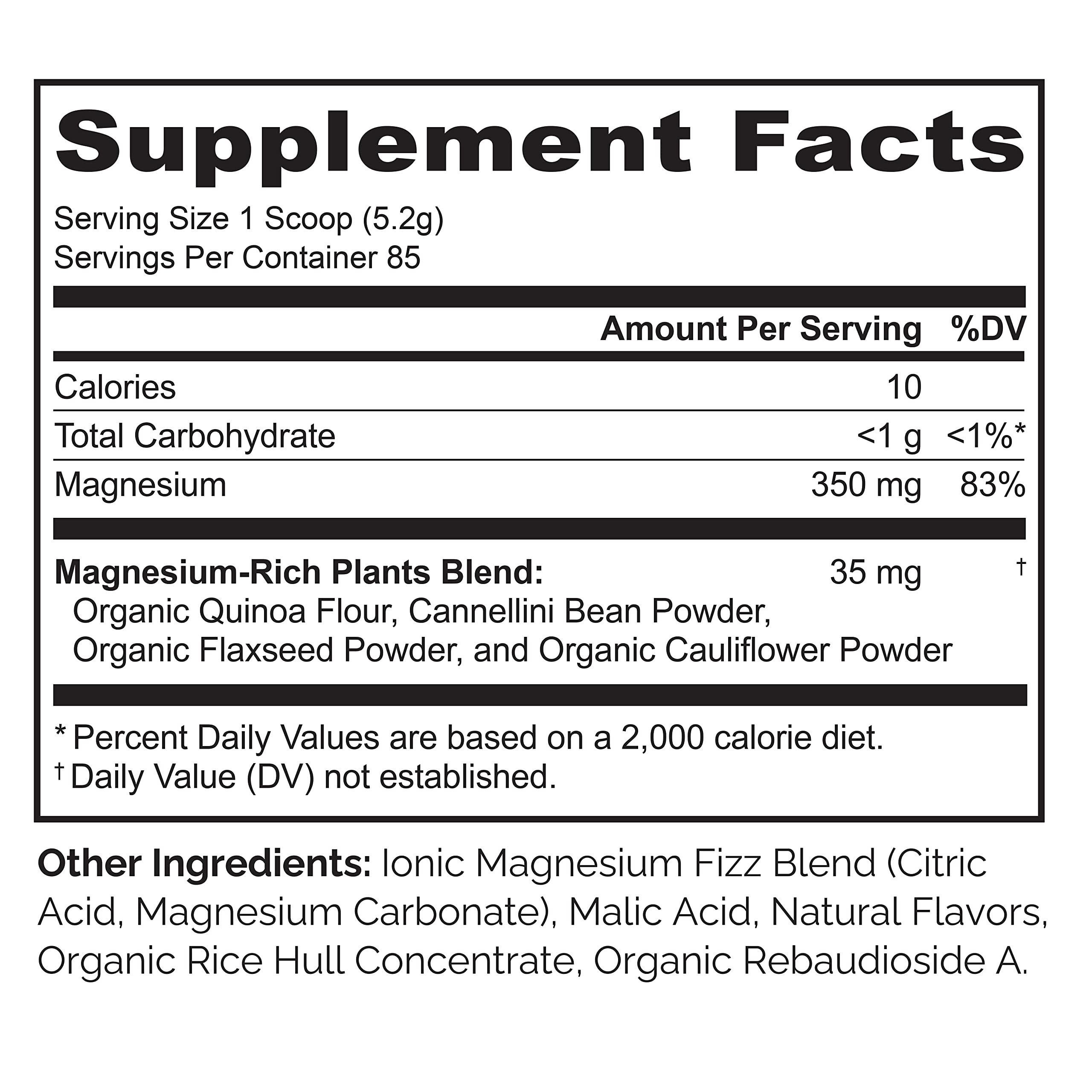 magnesium powder with cauliflower and flaxseed