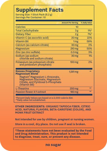 Magnesium powder with lemon flavour
