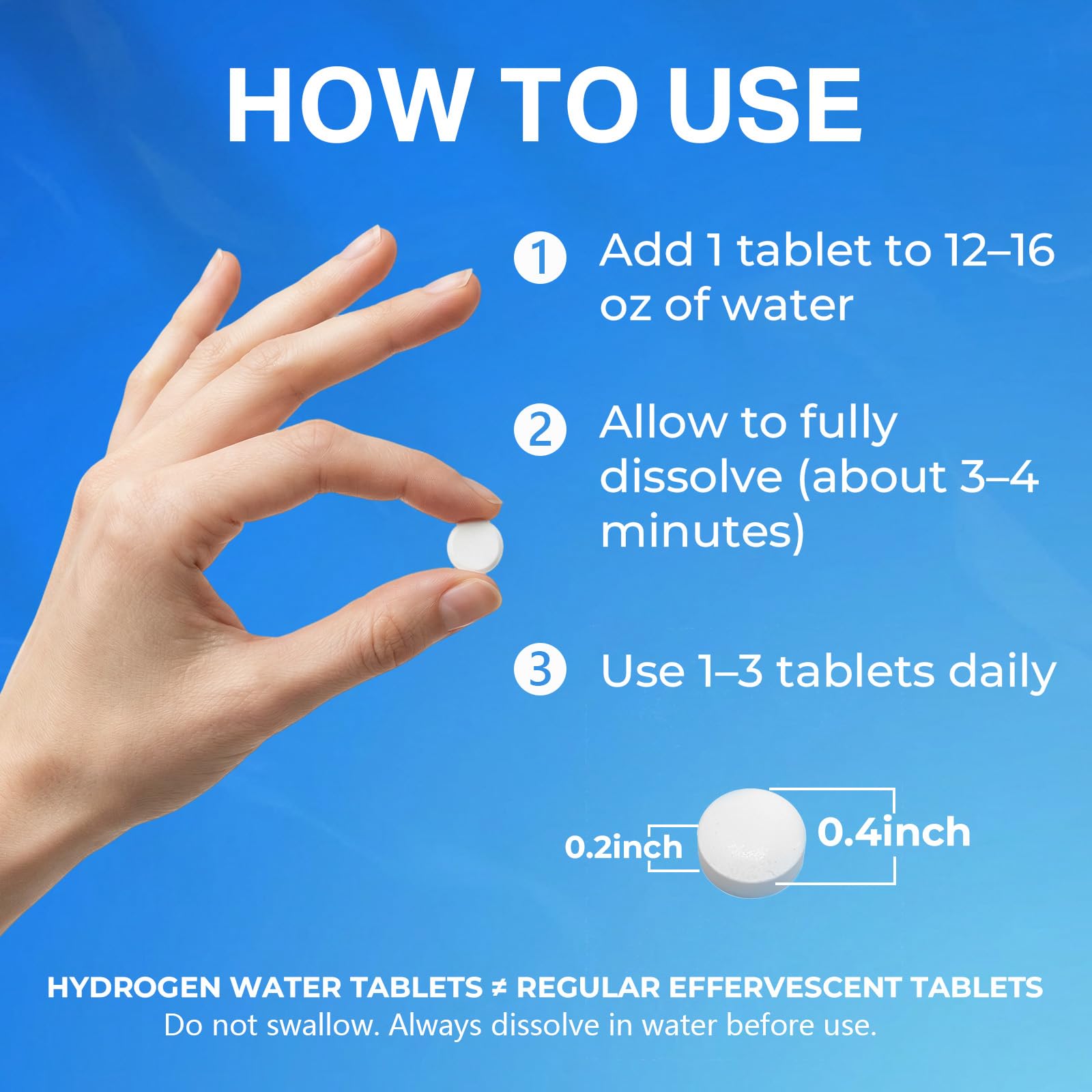 Magnesium-rich hydrogen water tablets