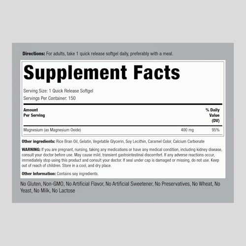 Magnesium softgels for muscle recovery
