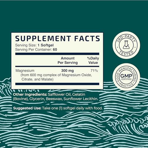 Magnesium softgels for muscle relaxation