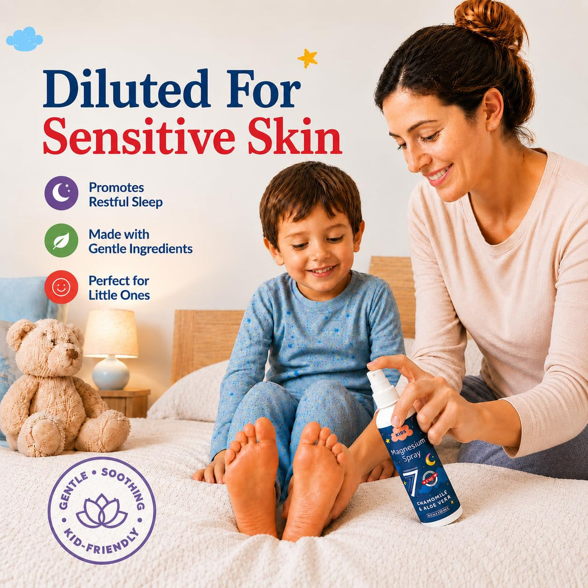 Magnesium spray for children's stress relief