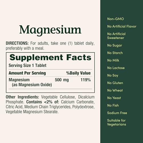 Magnesium tablets for energy production