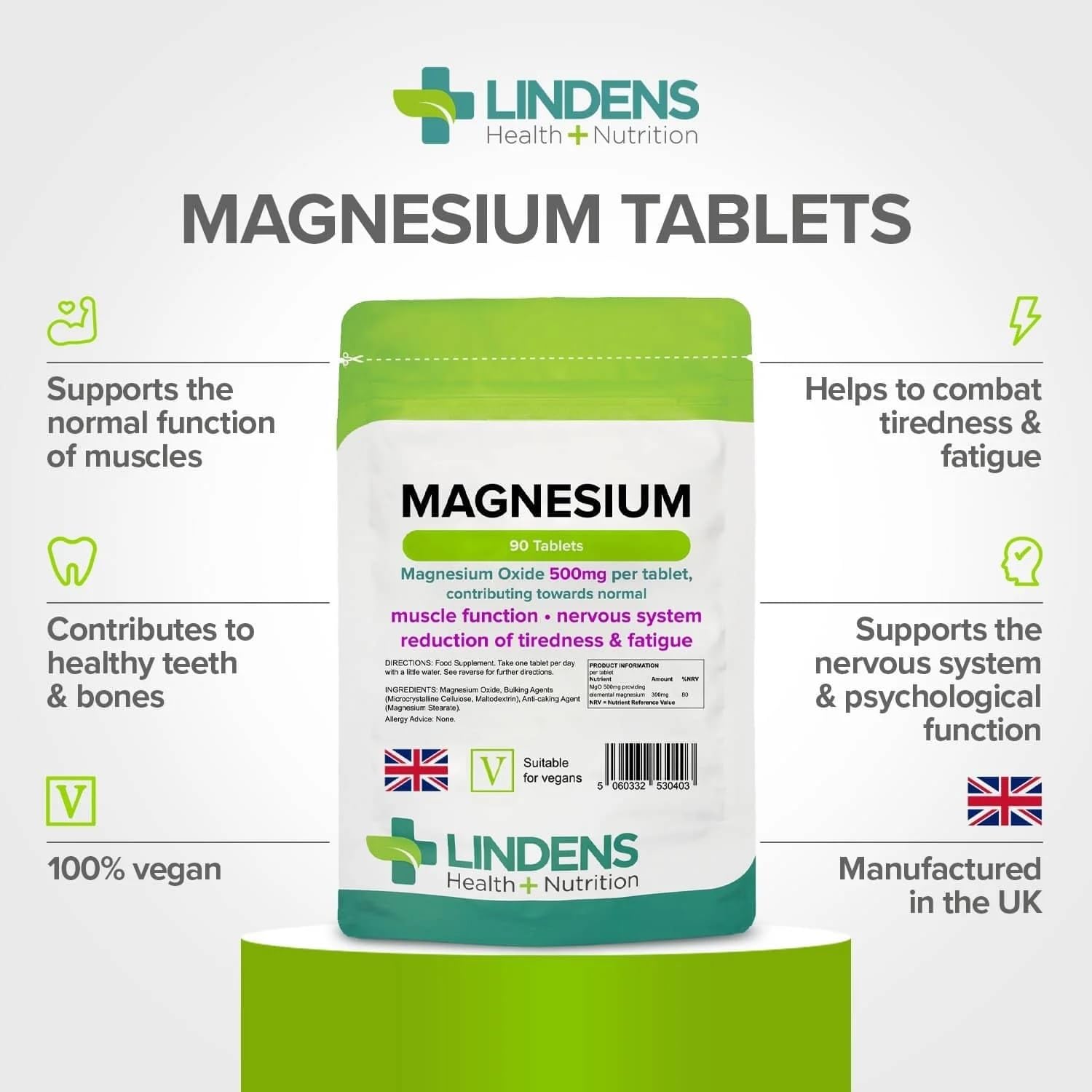 Magnesium tablets for muscle relaxation