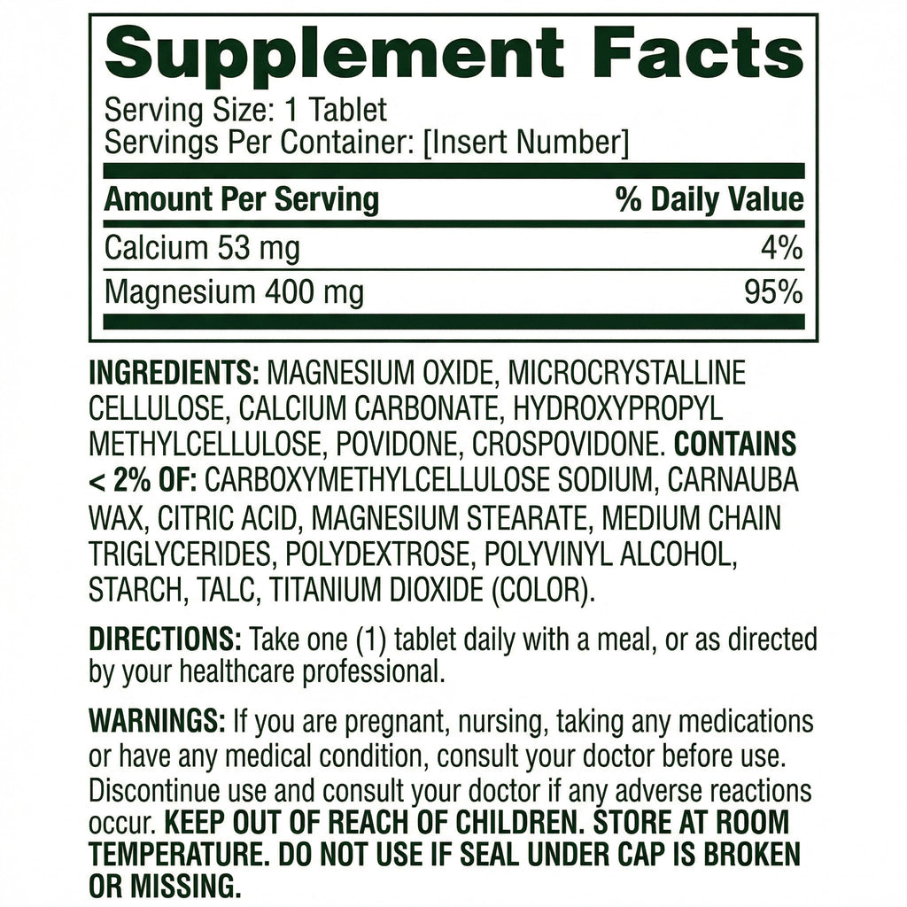 magnesium tablets for overall body support