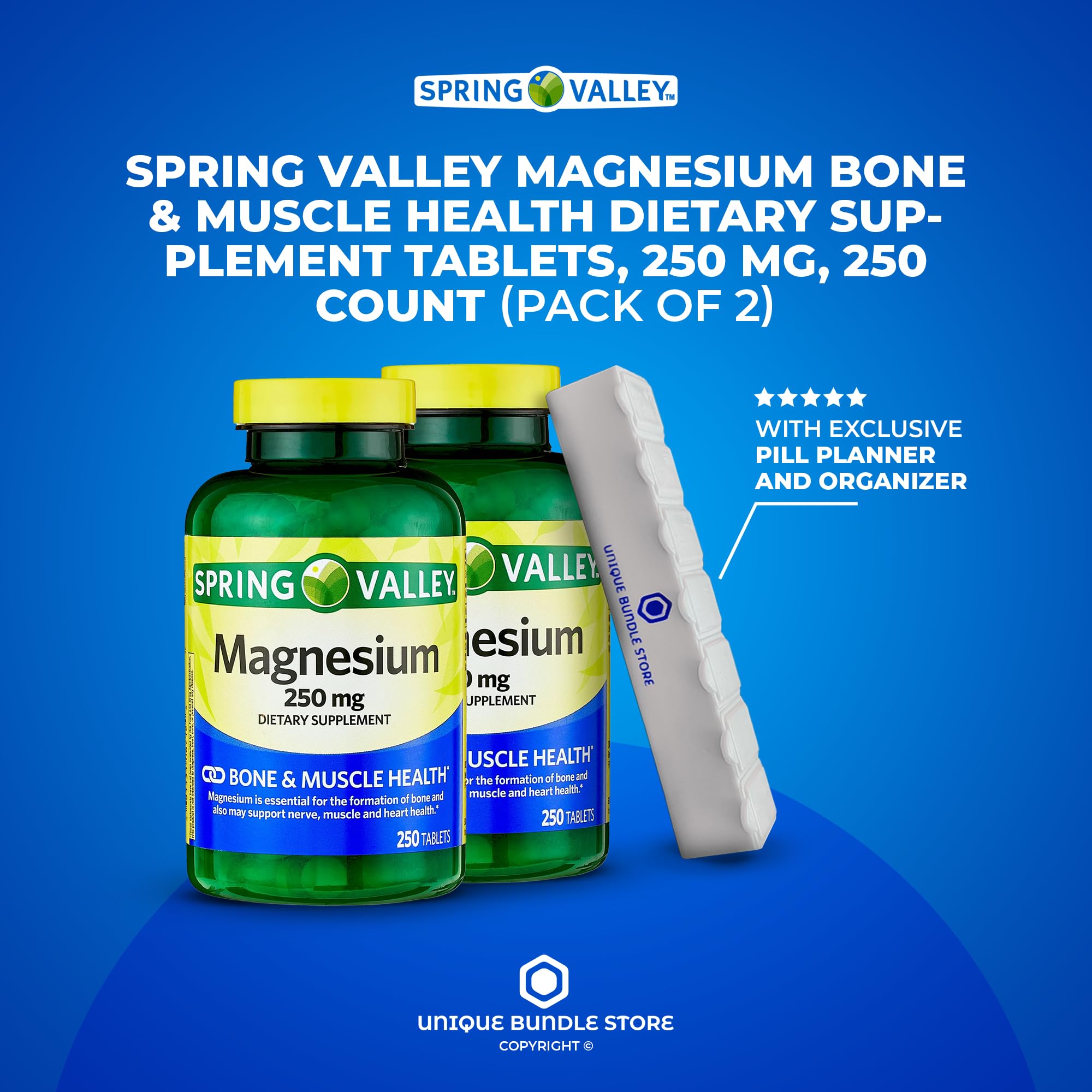 magnesium tablets with 7 day organizer