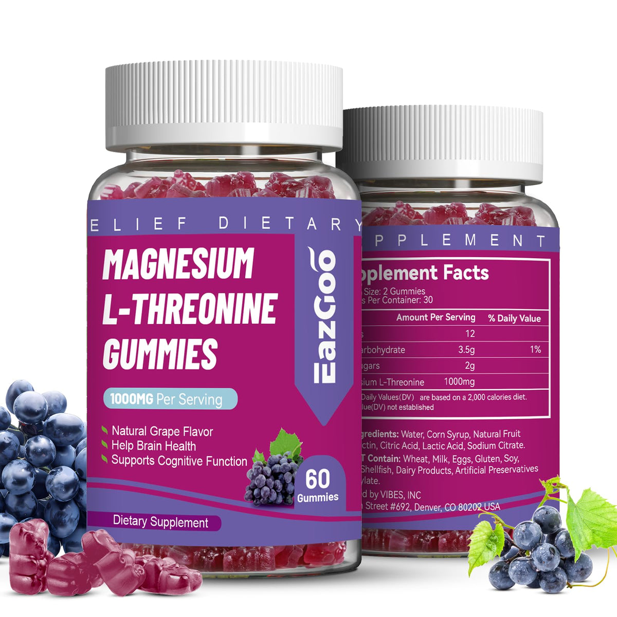 Magnesium threonate gummies for relaxation