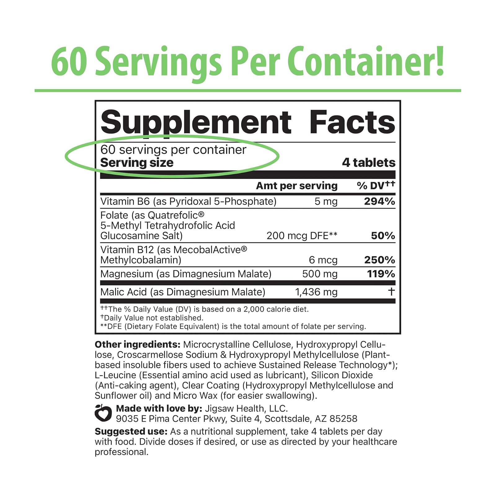 Magnesium with Vitamin B6 for energy