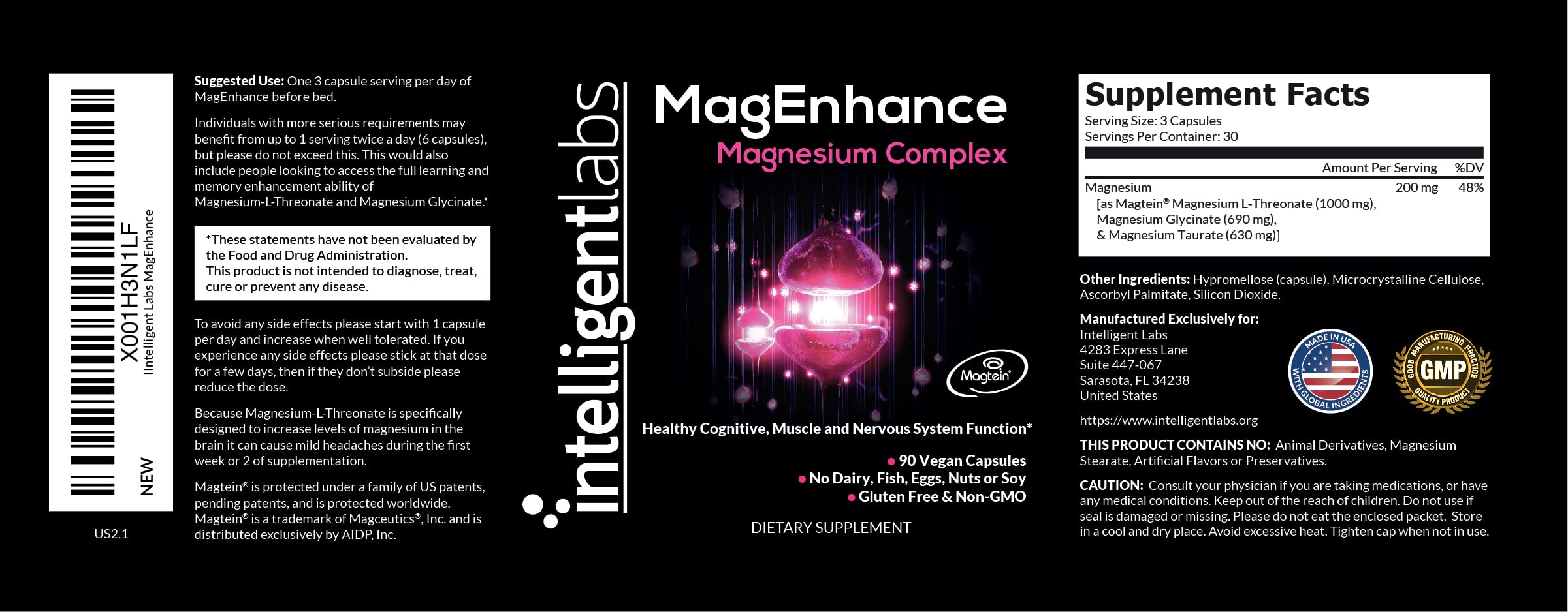 Magtein magnesium for cognitive function