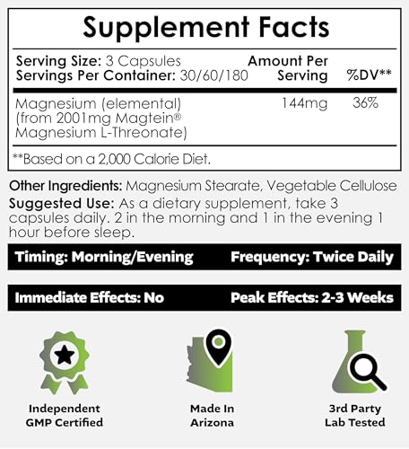 Magtein magnesium for improved focus