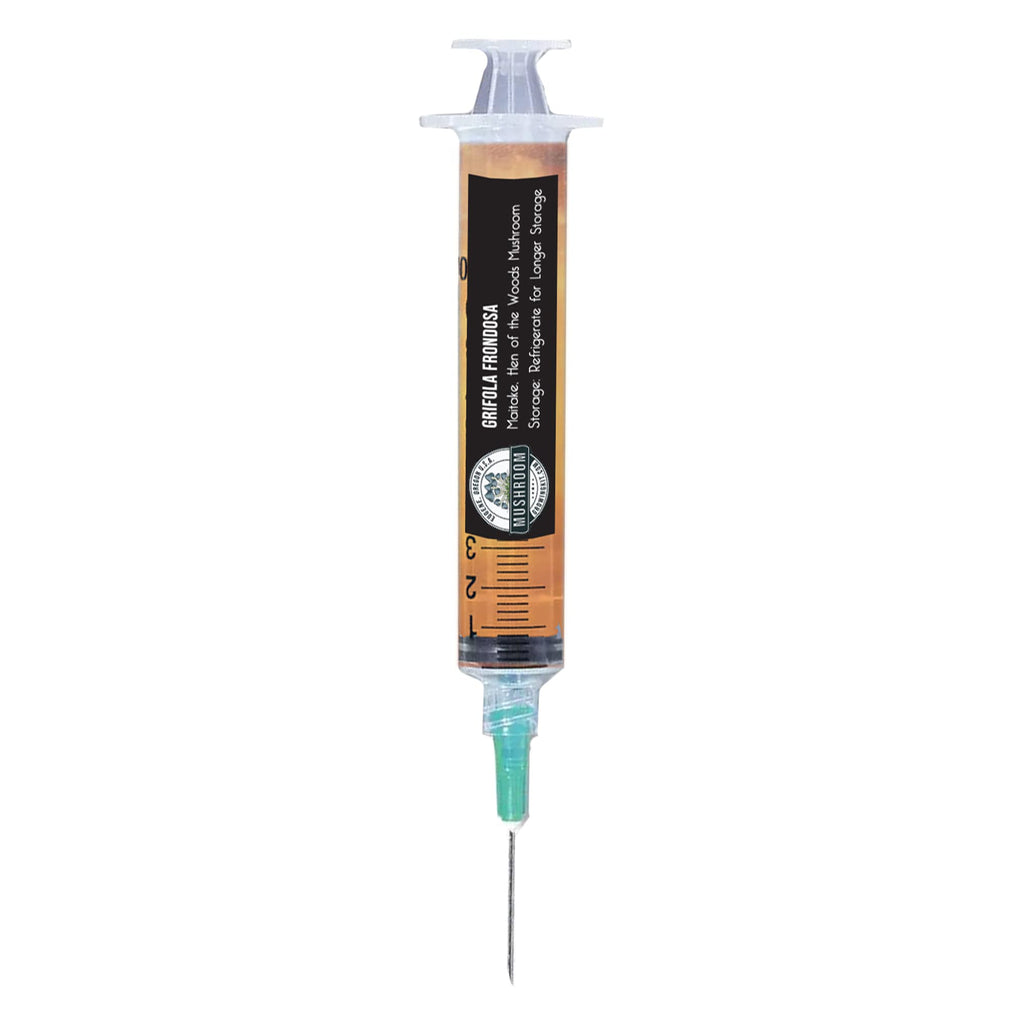 Maitake mushroom liquid culture syringe