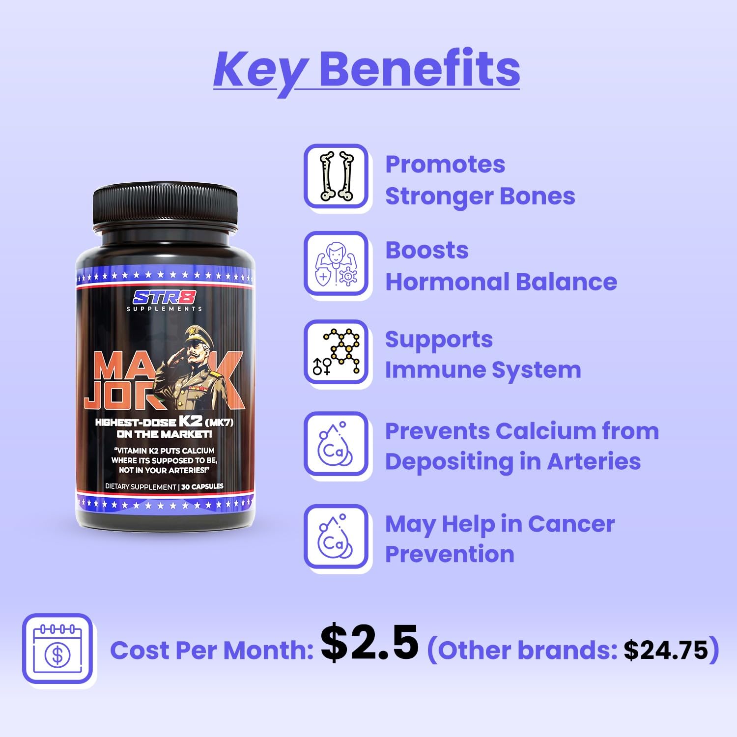 Major K Vitamin K2 for heart support