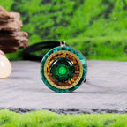 Malachite and tiger stone pendant