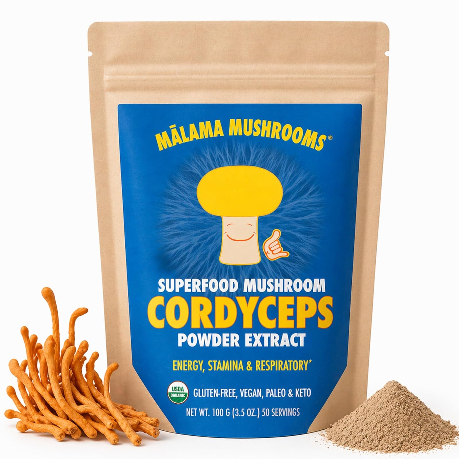 Malama Cordyceps powder for energy