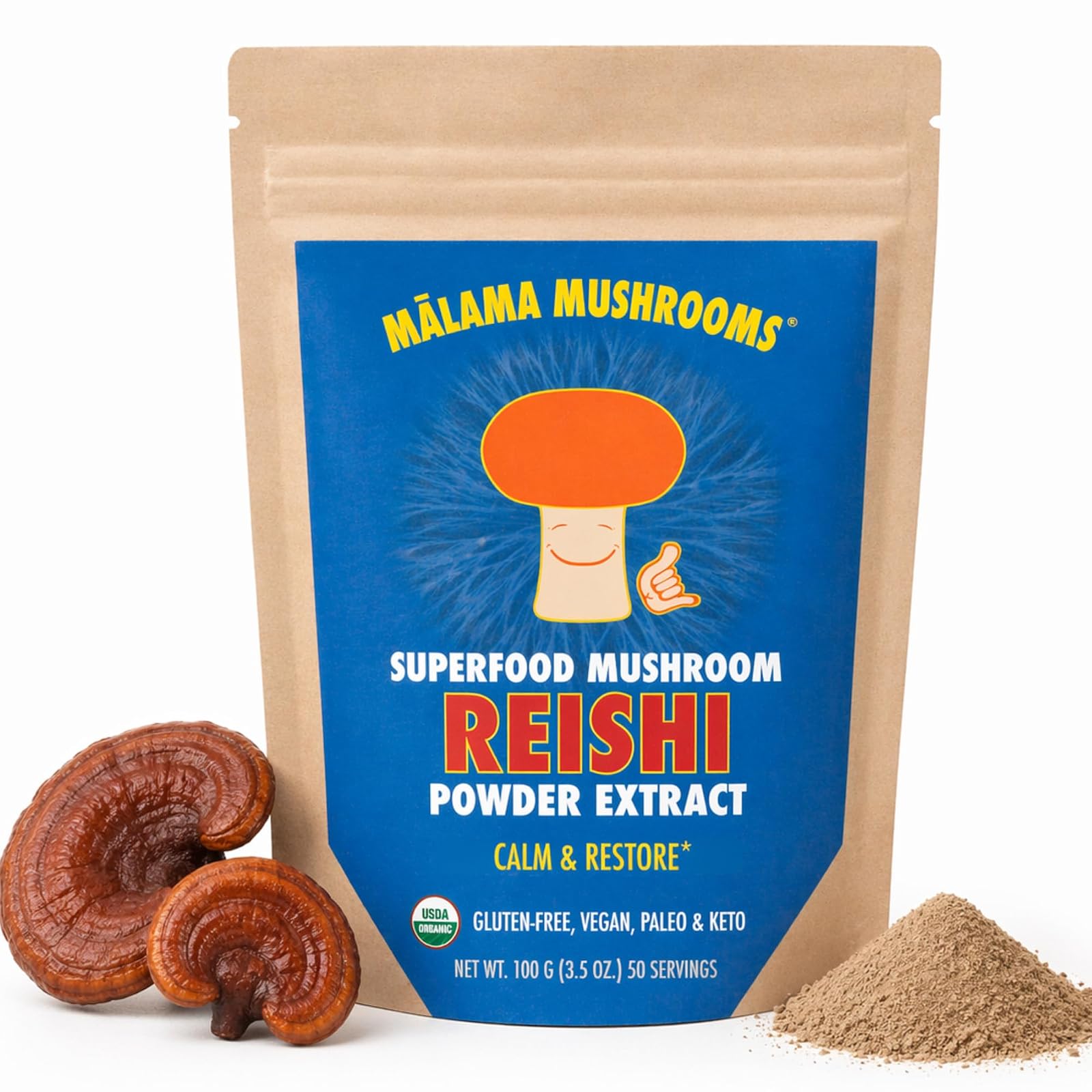 Malama Reishi mushroom extract powder benefits