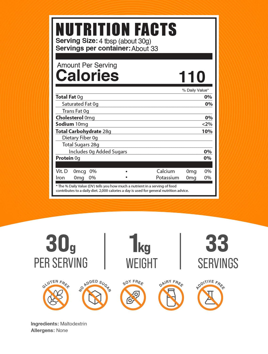 Maltodextrin powder for endurance athletes
