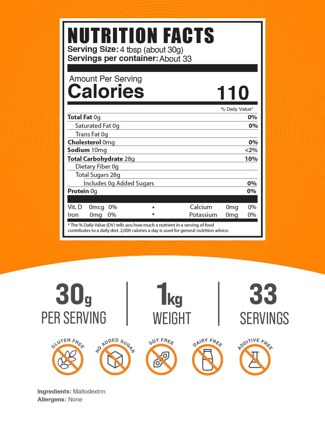 Maltodextrin powder for endurance athletes