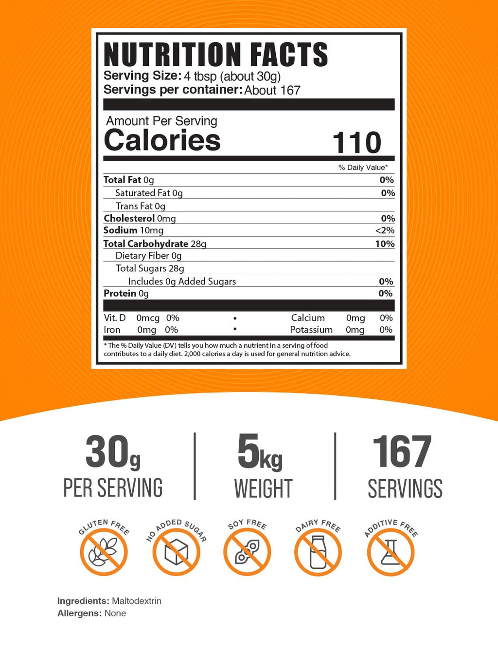 Maltodextrin powder for pre-workout fuel