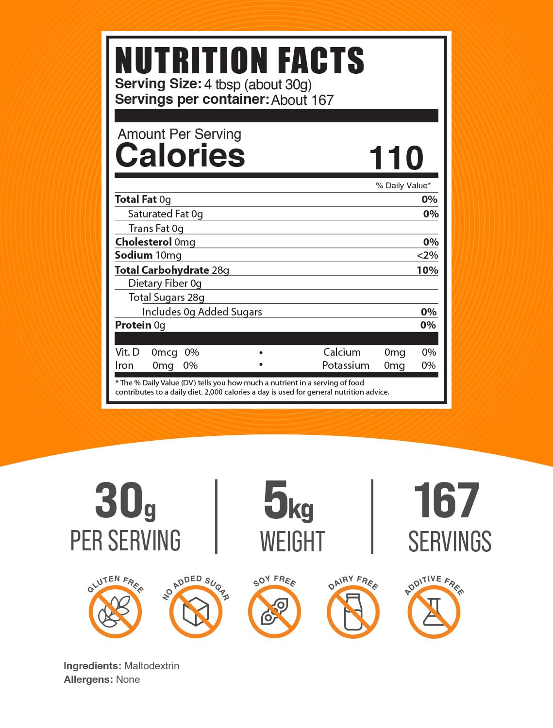 Maltodextrin powder for pre-workout fuel