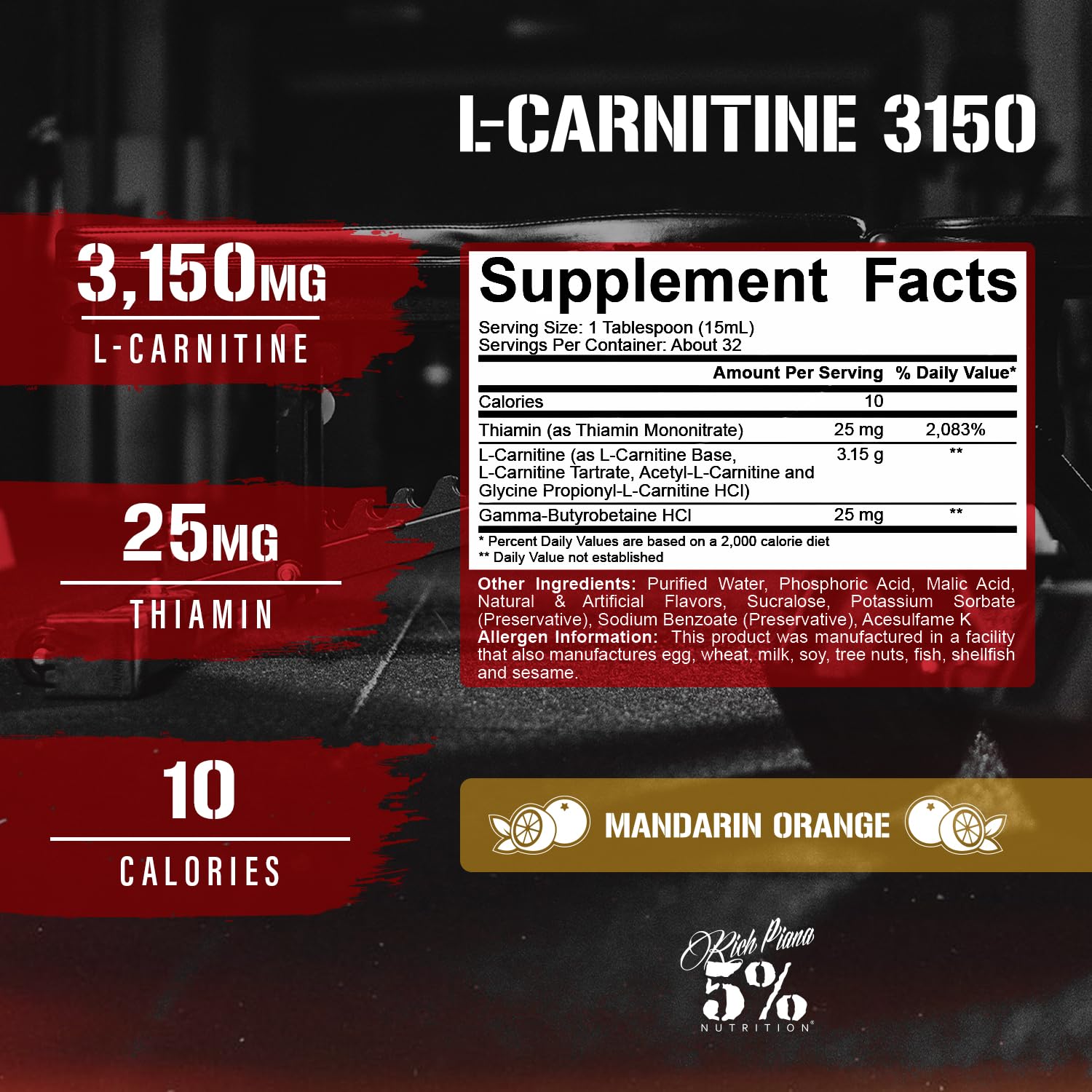 mandarin orange flavour l-carnitine
