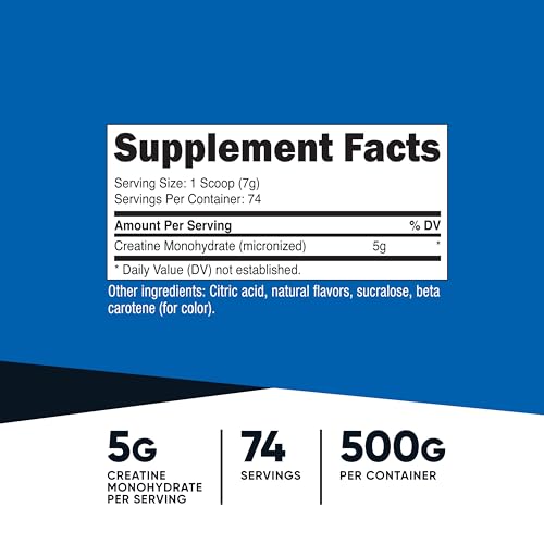 Mandarin orange flavoured creatine supplement