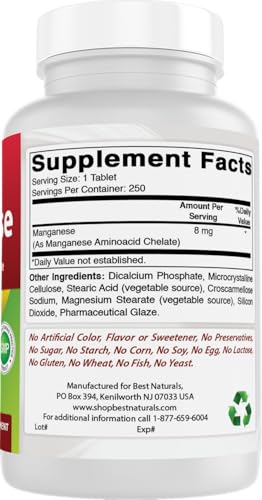 Manganese amino acid for muscle support