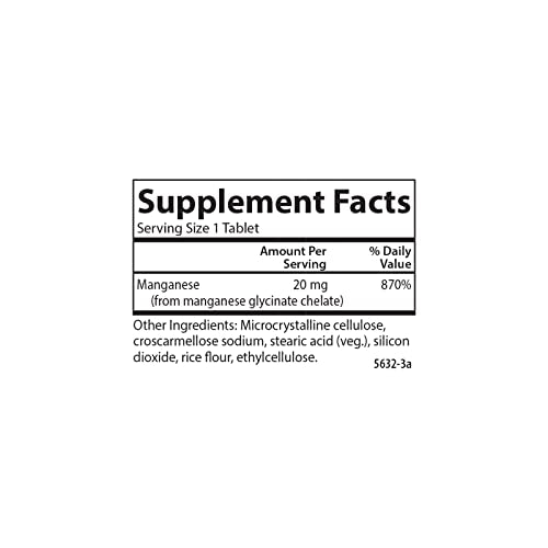 Manganese tablets for active lifestyles