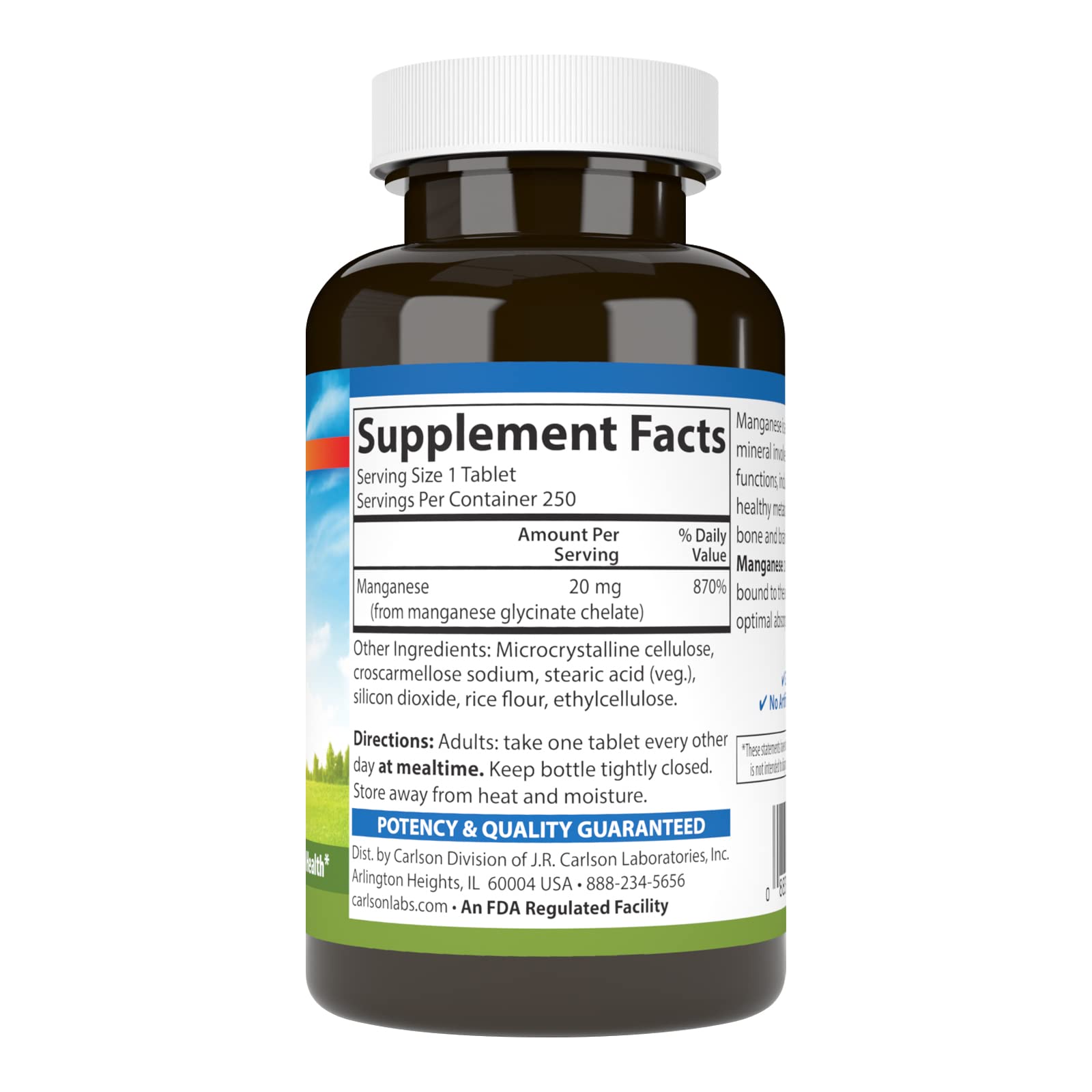 Manganese tablets for bone support