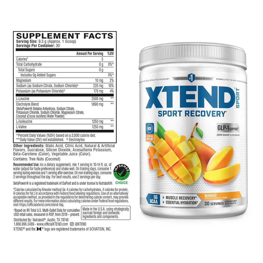 Mango BCAA powder for muscle recovery