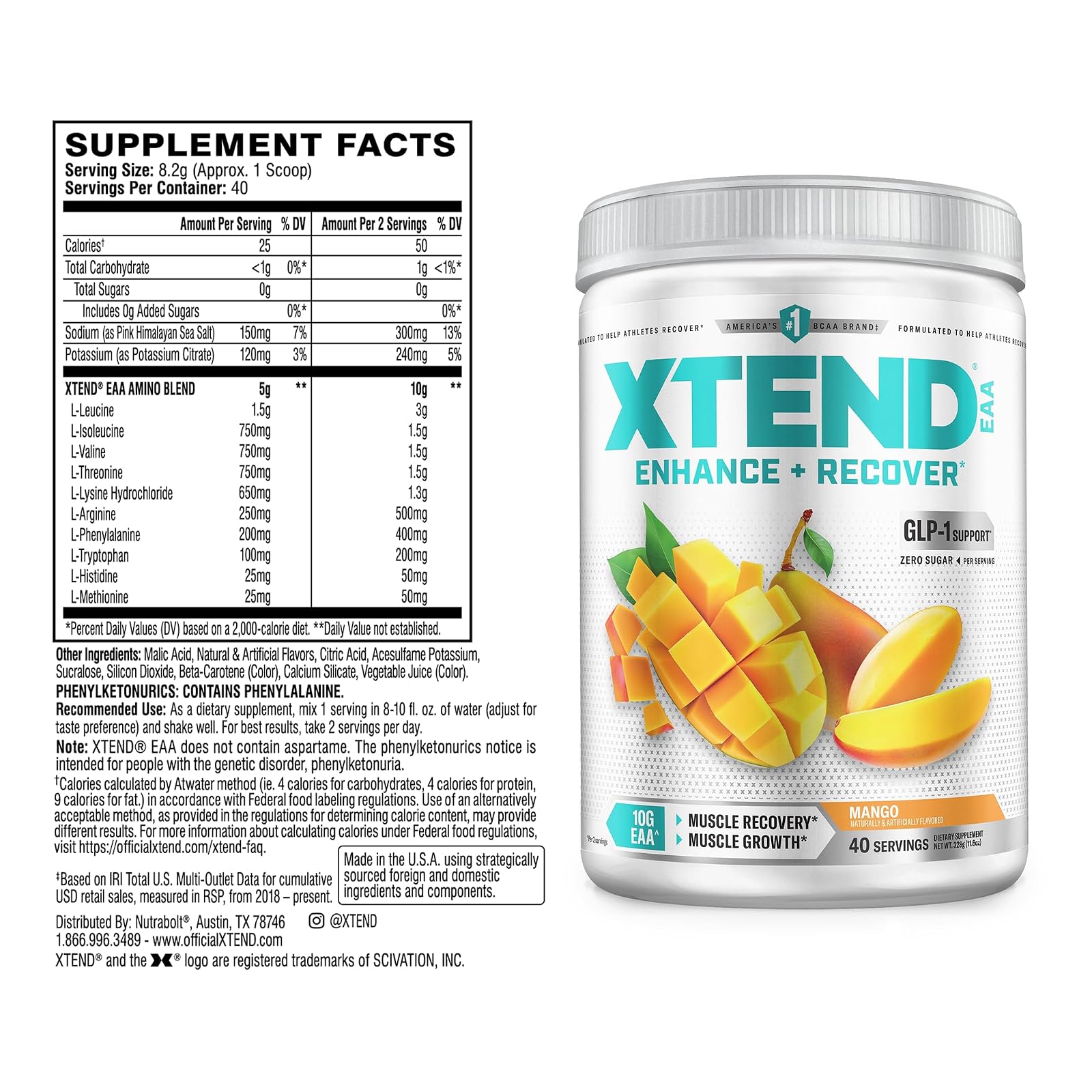 Mango BCAA powder for muscle support