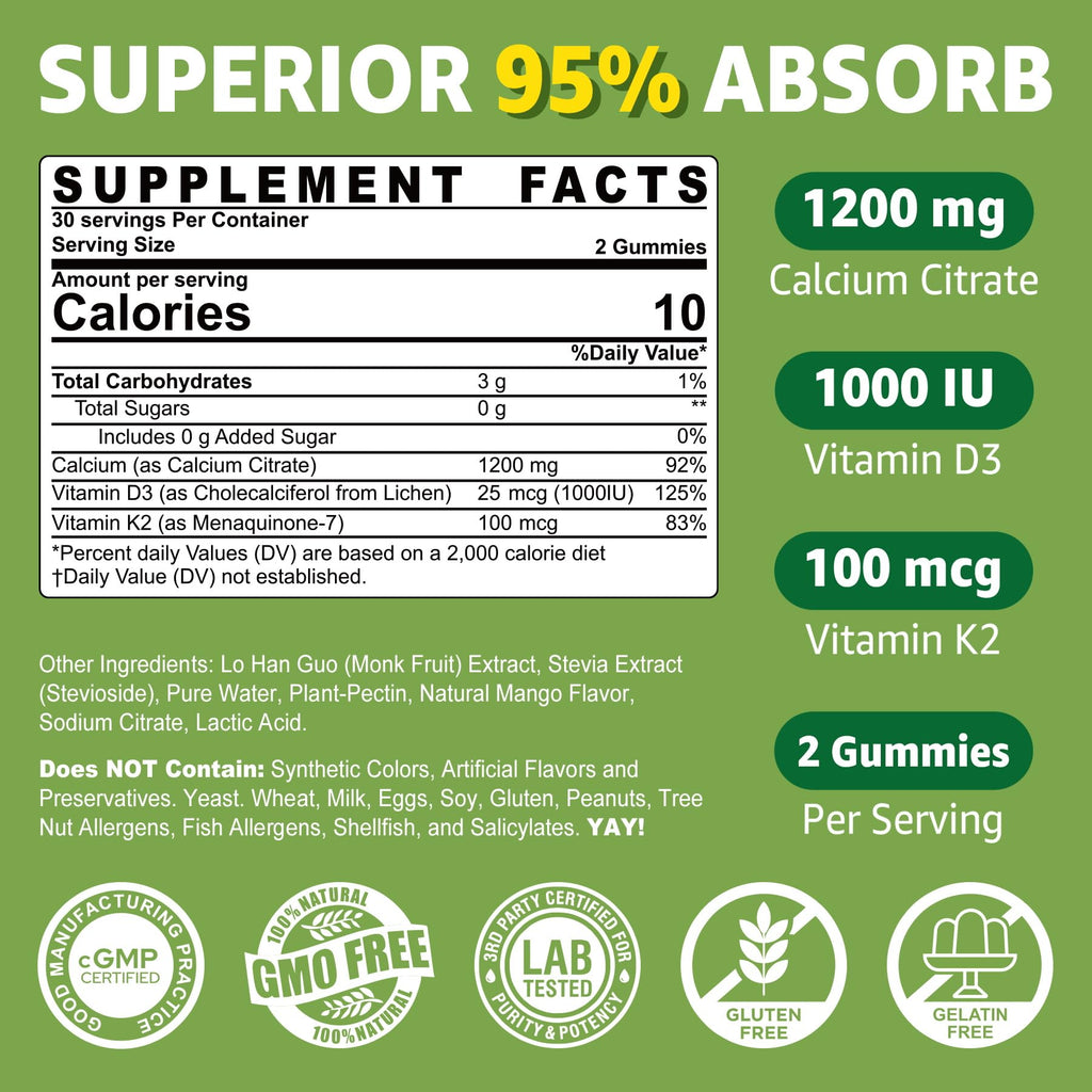 mango flavored calcium gummies