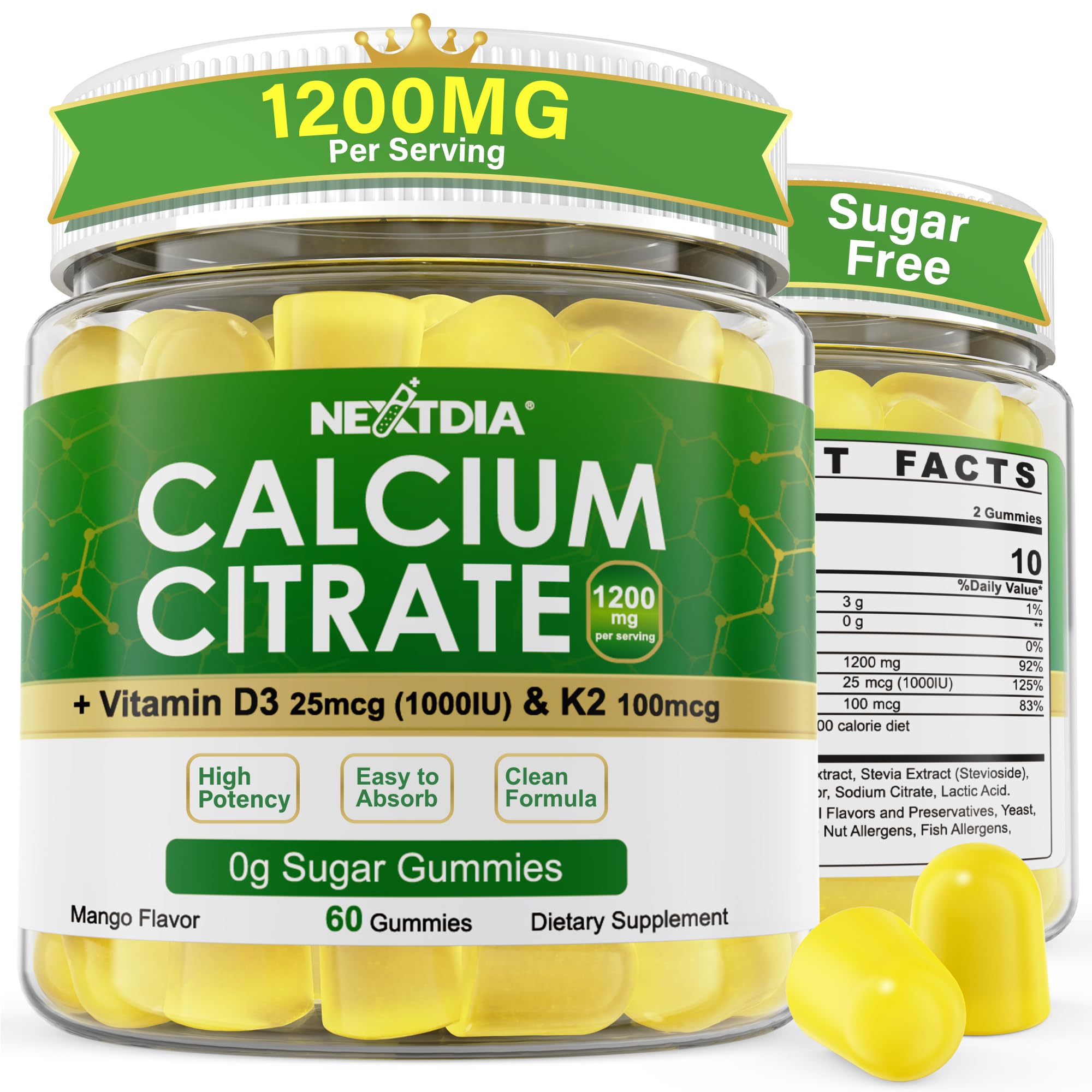 mango flavour calcium supplement gummies