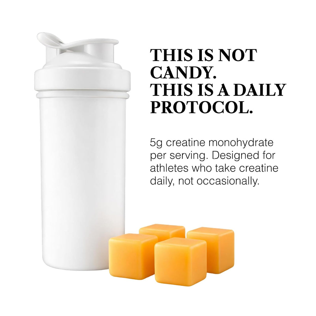 Mango flavour creatine monohydrate gummies
