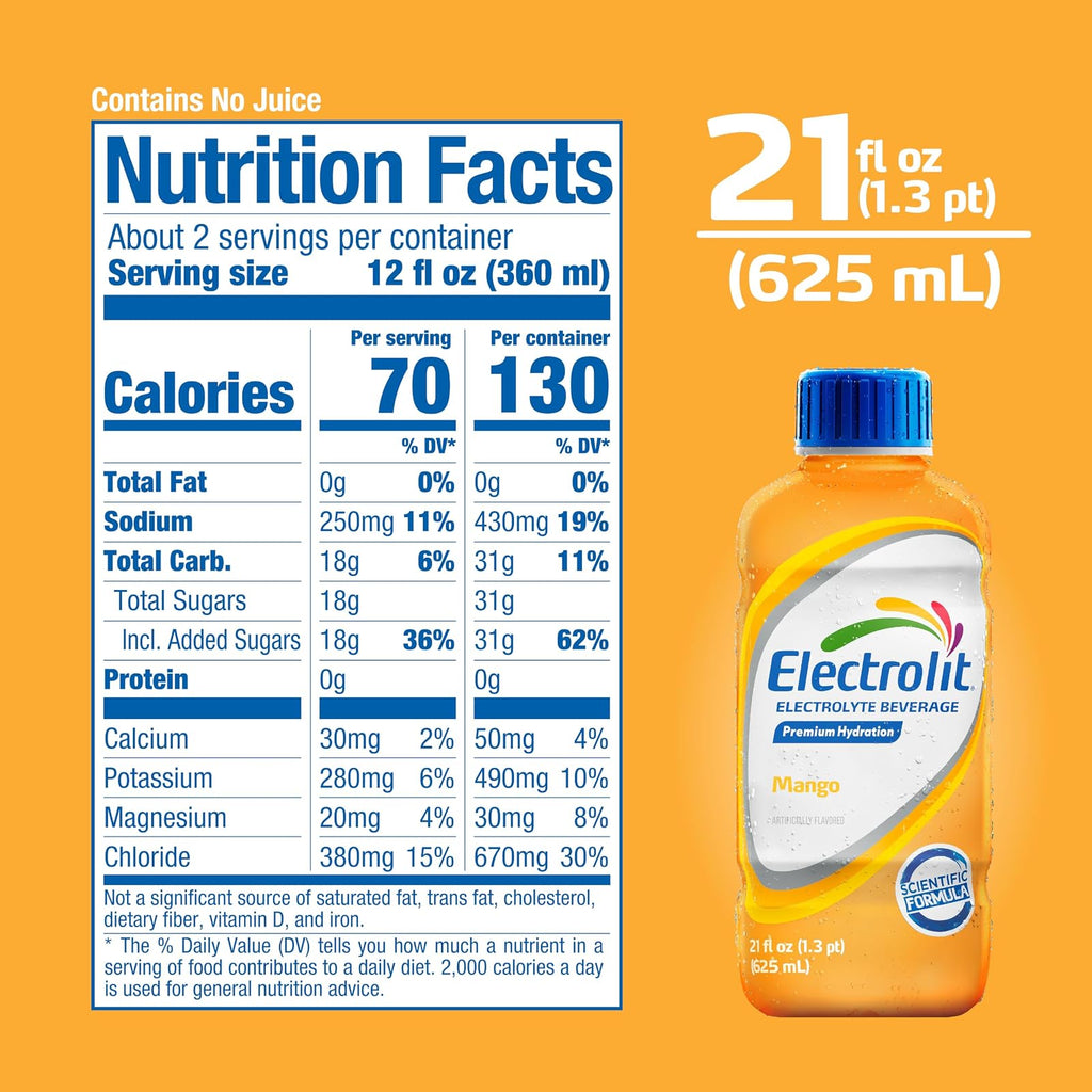 mango flavour electrolyte beverage