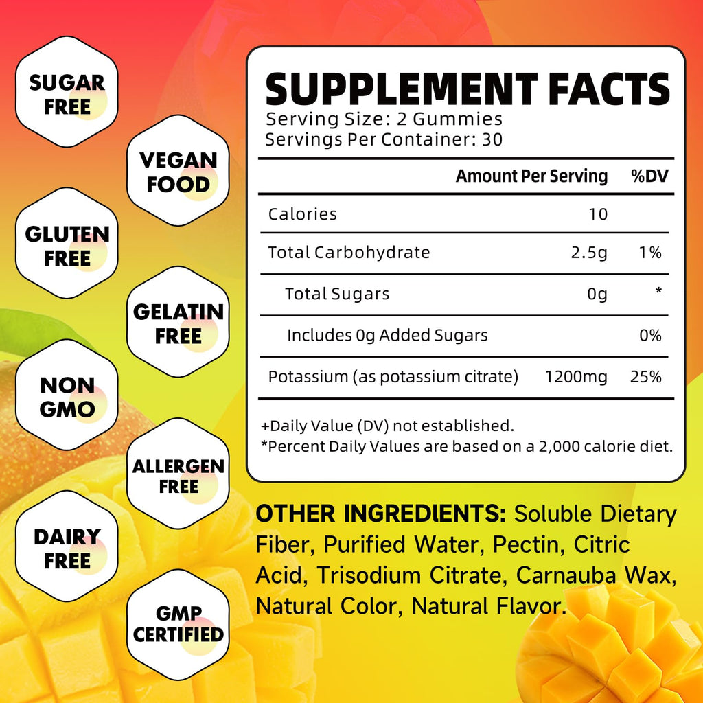 mango flavour potassium gummies for kids