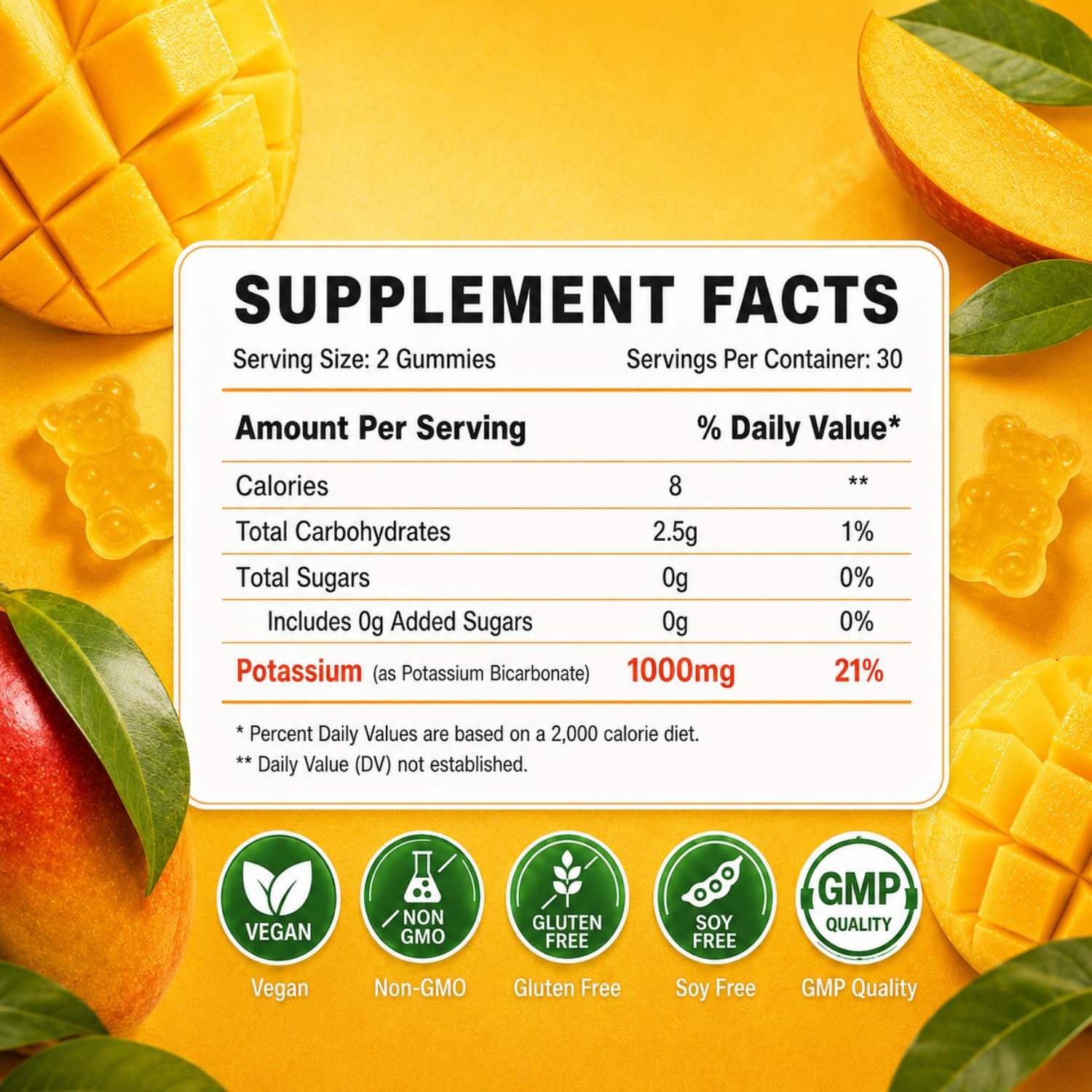 Mango flavour potassium supplement