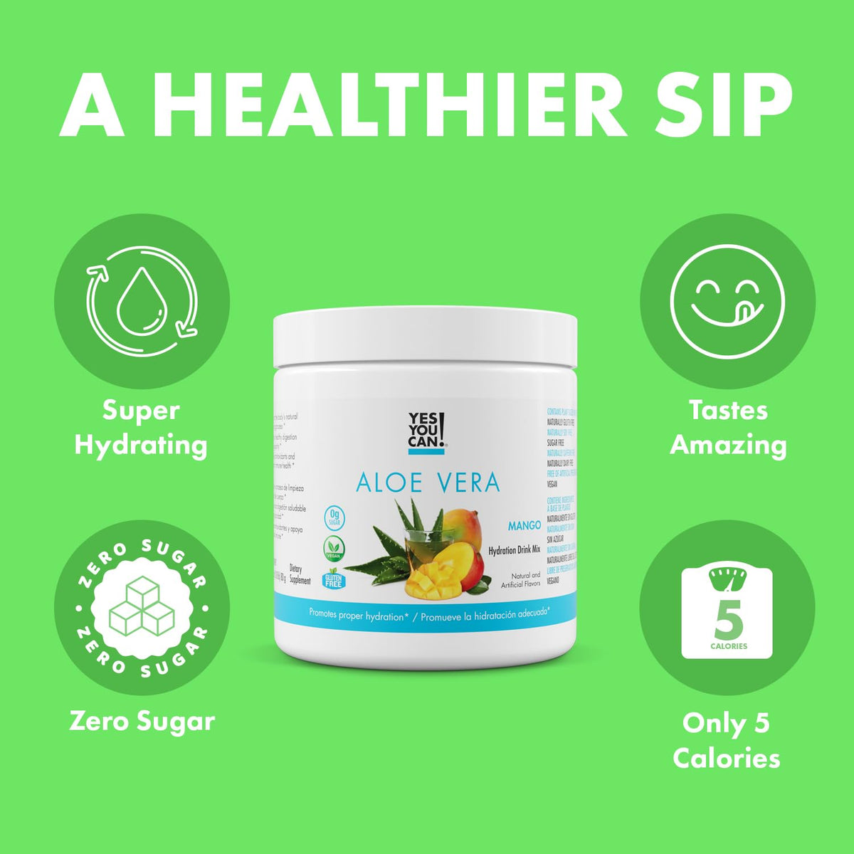 Mango flavoured aloe vera beverage