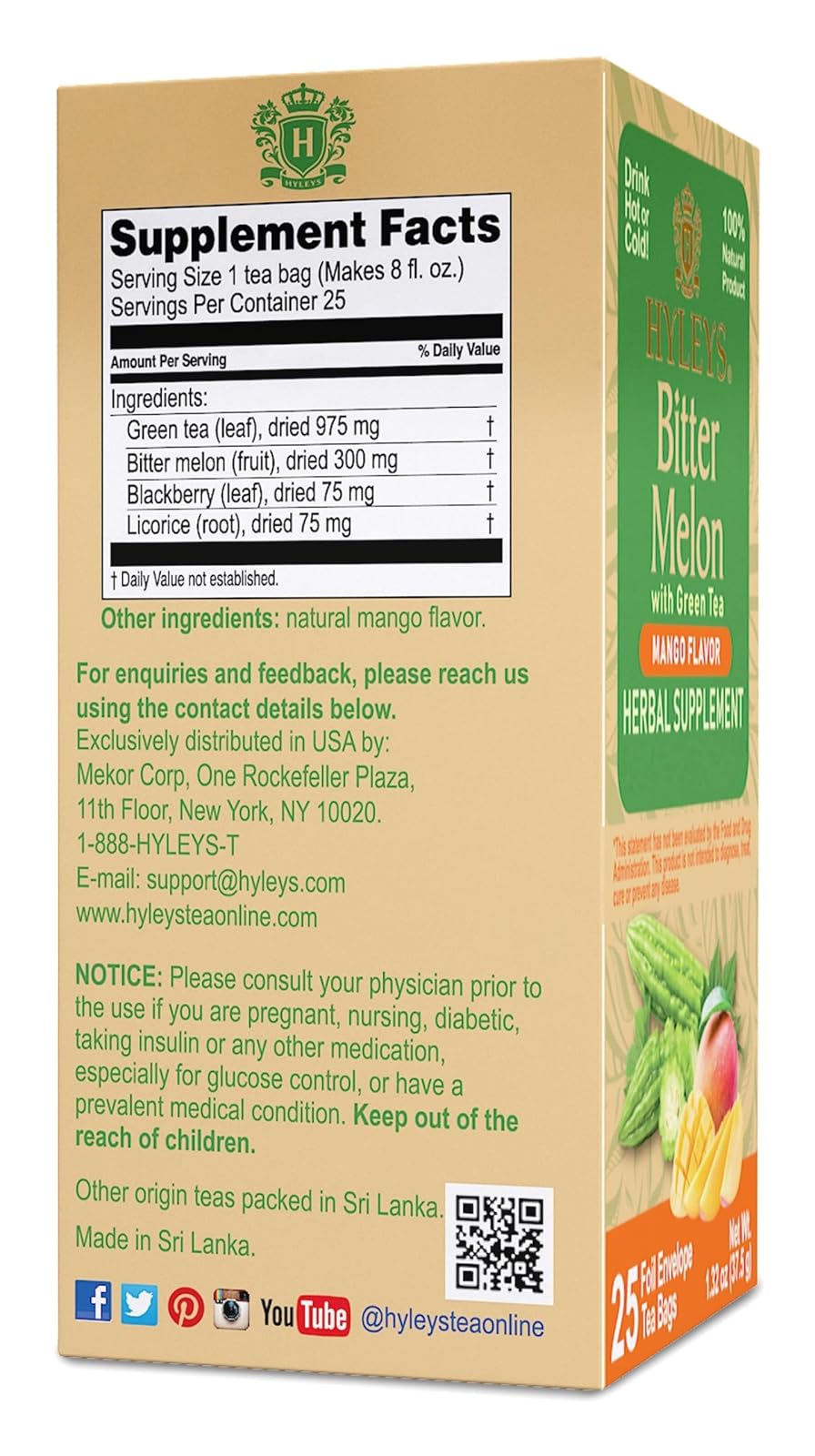 Mango flavoured herbal infusion