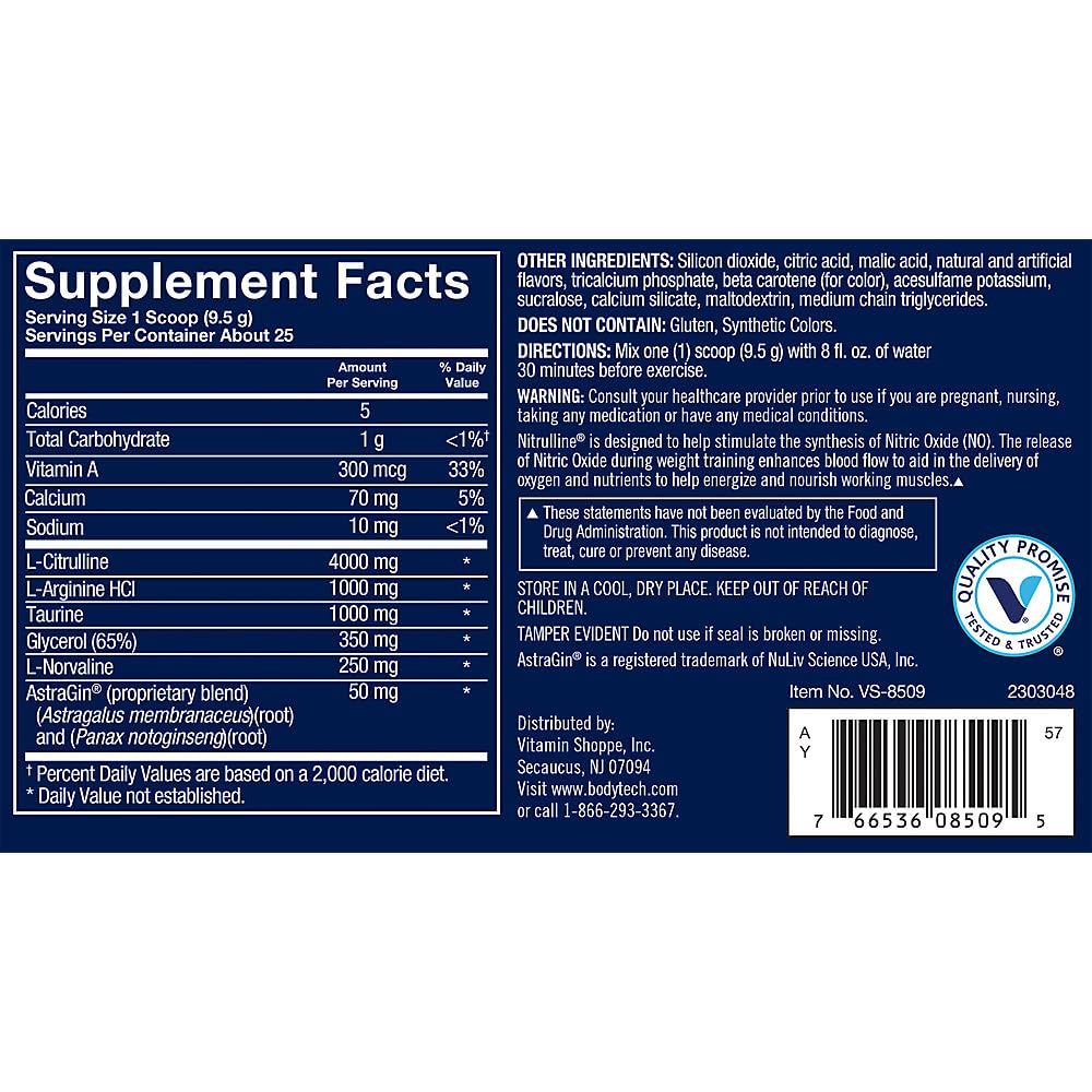 Mango flavoured pre-workout supplement
