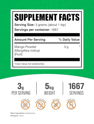Mango fruit powder for vitamin boost