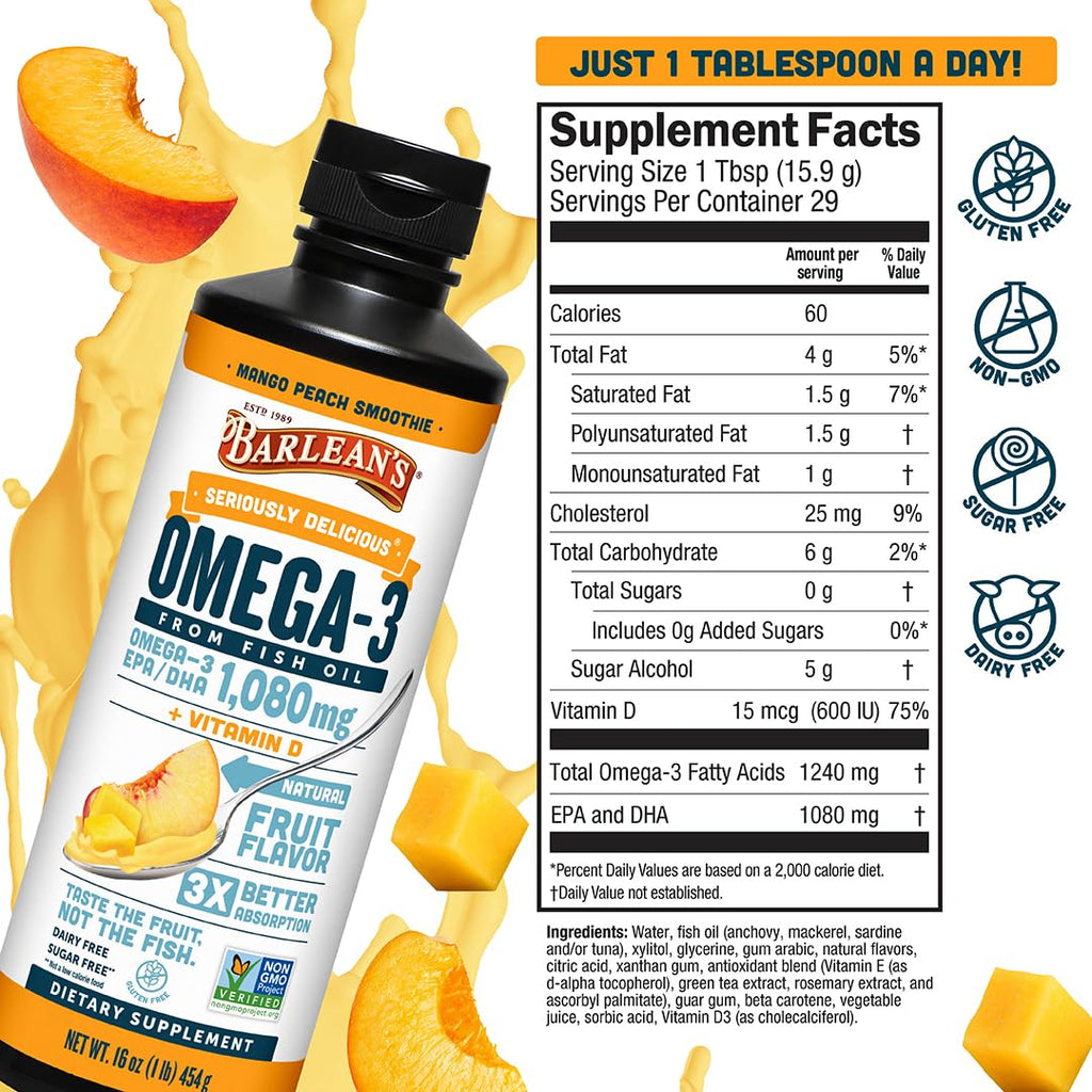 Mango peach fish oil for kids