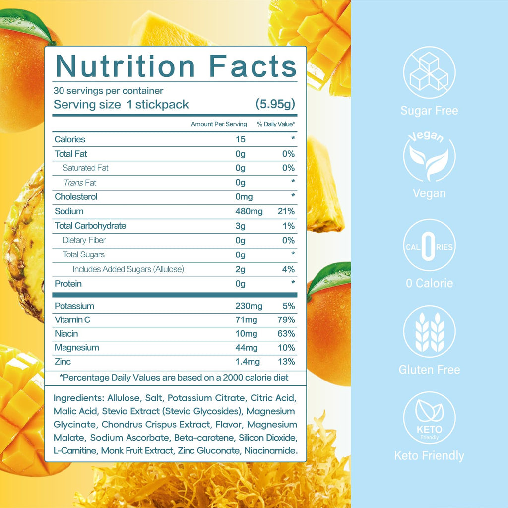 Mango pineapple electrolyte drink mix