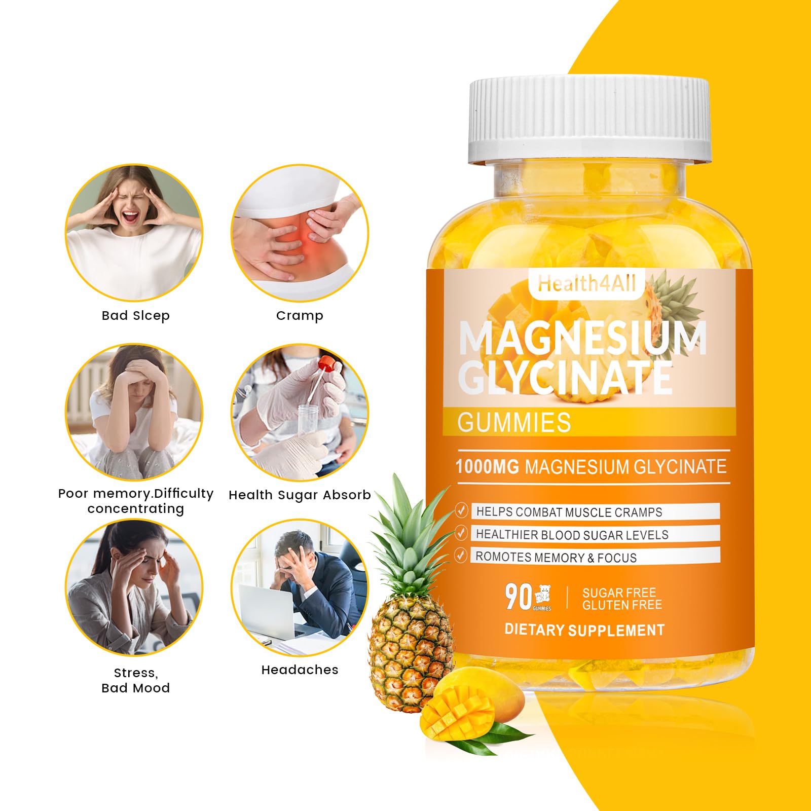 mango pineapple magnesium gummies for adults