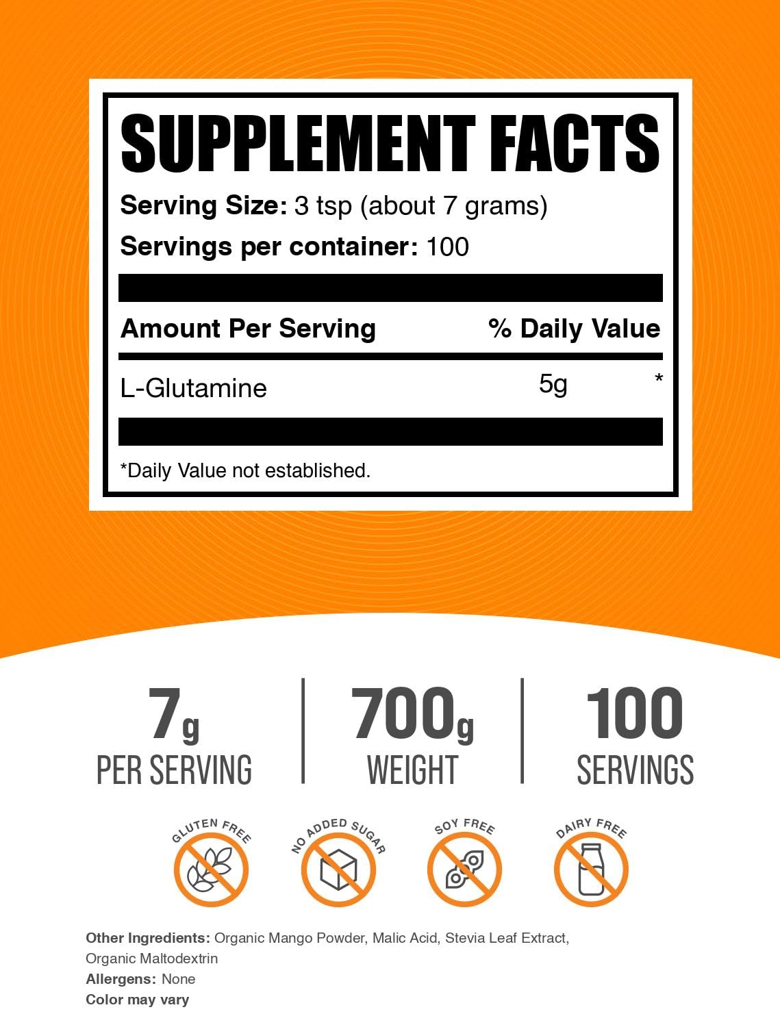 Mango Tango flavour L-Glutamine supplement