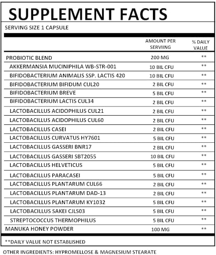 Manuka honey enriched probiotic formula