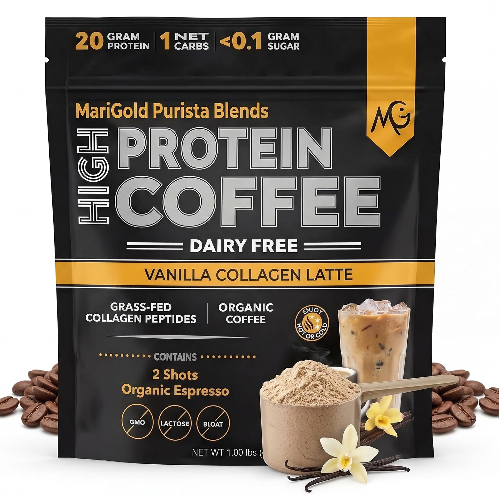 MariGold collagen coffee vanilla latte