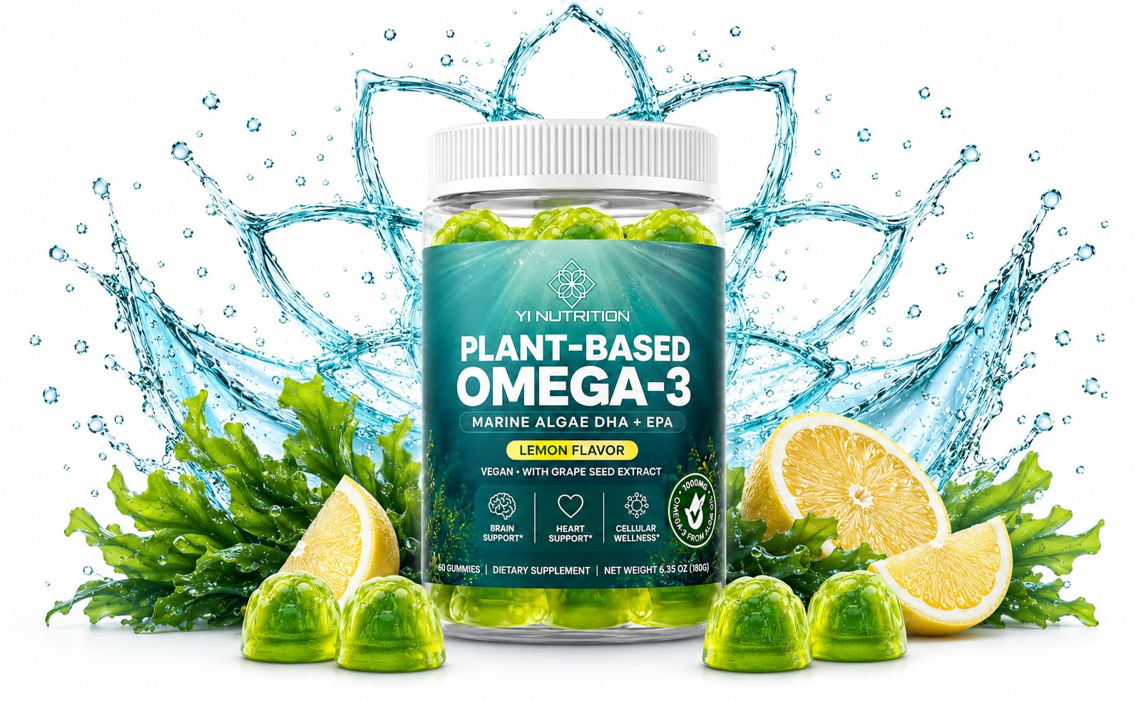 Marine Algae fish oil gummies for daily wellness
