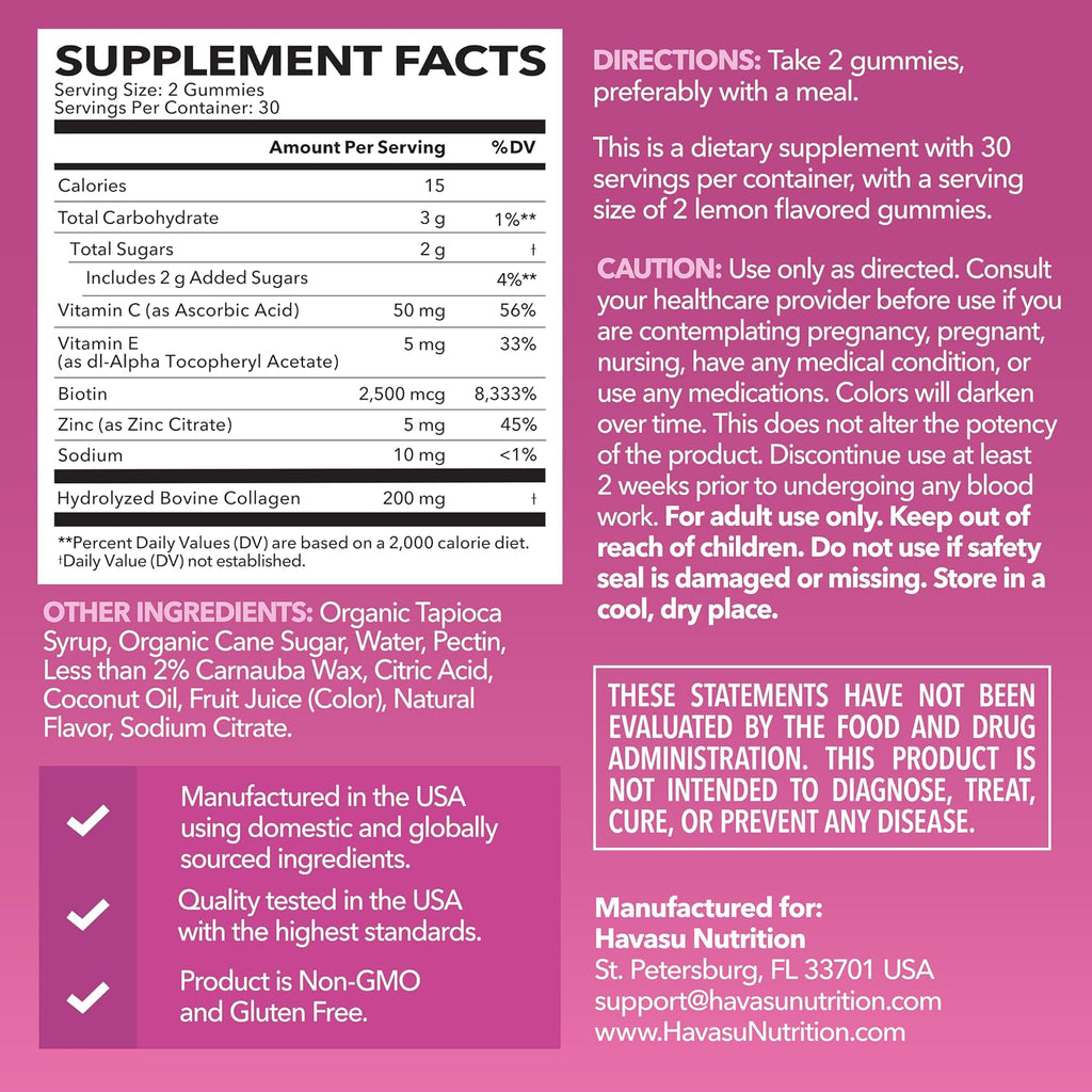 marine collagen gummies with biotin